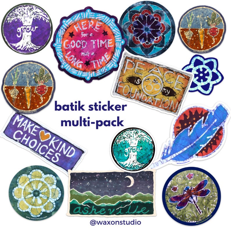 Stickers: Batik Multi-pack | 15 Original Designs – WAXON Studio