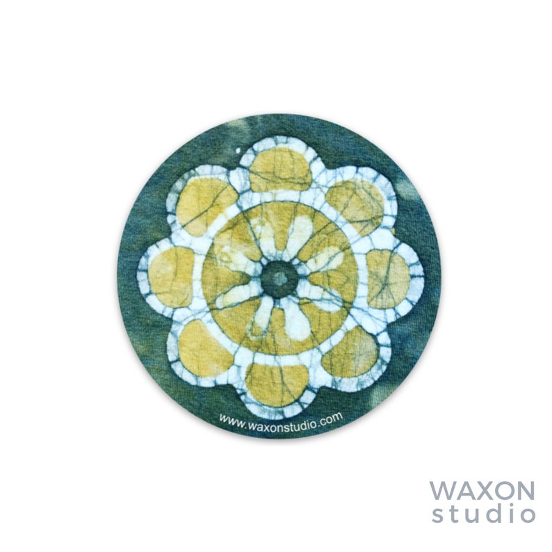 Indian Flower Batik Round Sticker – WAXON Studio